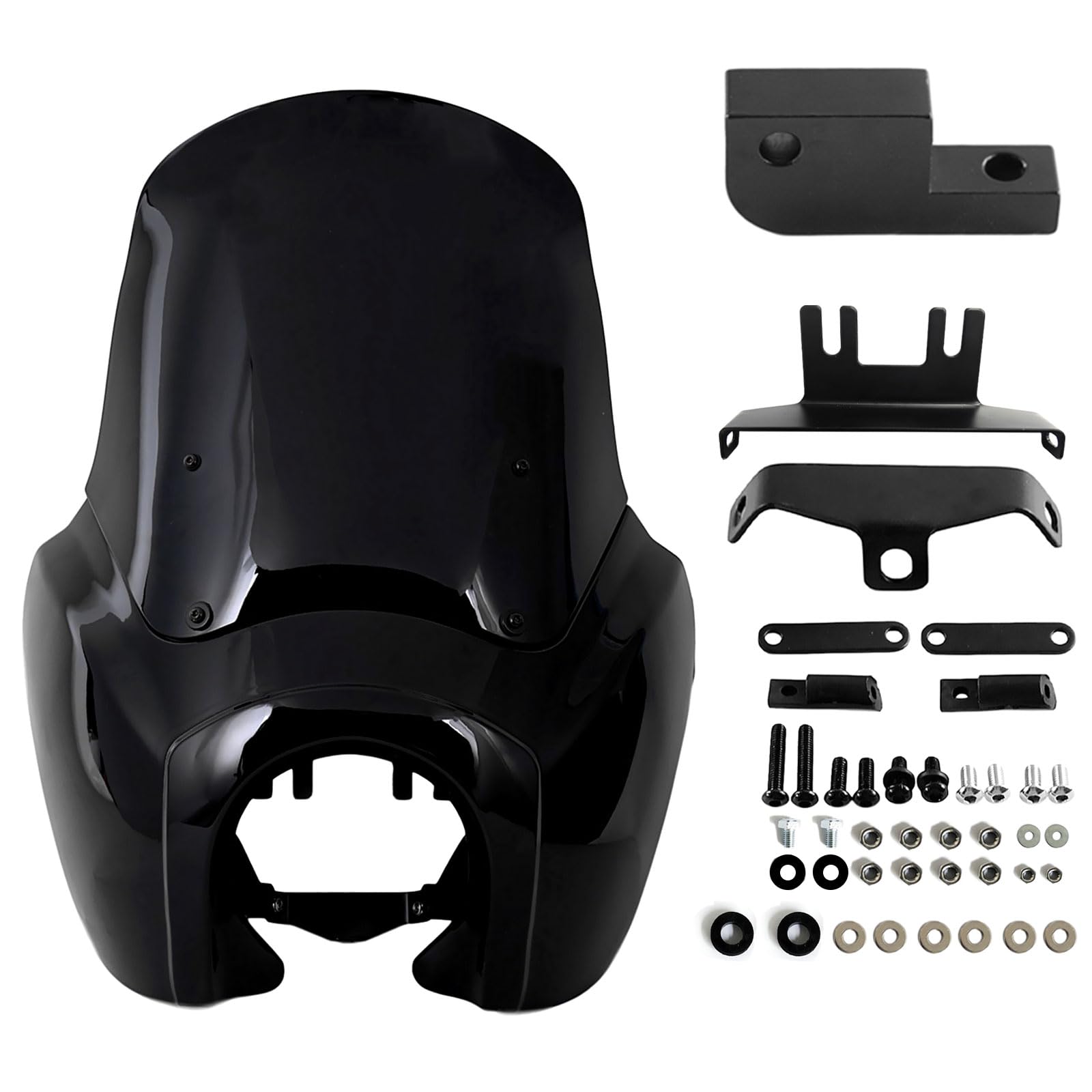 FATECIM Headlight Fairing Cover with 15'' Darker Smoke Windshield Fits For Harley Dyna FXDXT T-Sport (Darker Smoke)