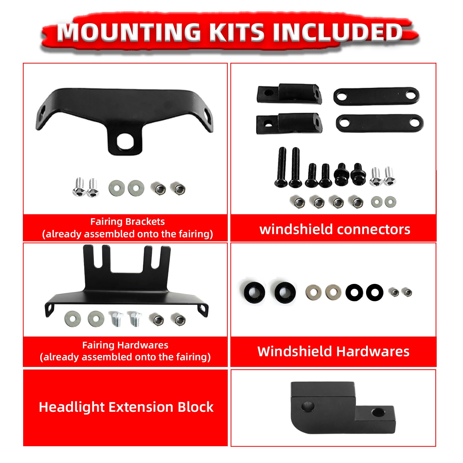 FATECIM Headlight Fairing Cover with 15'' Darker Smoke Windshield Fits For Harley Dyna FXDXT T-Sport (Darker Smoke)