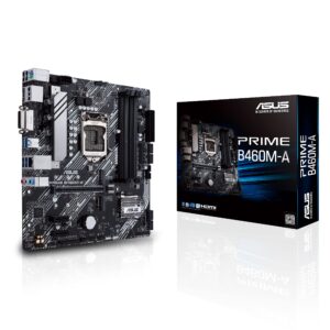 asus prime b460m-a lga 1200 (intel® 10th gen) micro atx motherboard (dual m.2, 1gb lan, usb 3.2 gen 1 ports, hdmi, displayport, 4k@60hz and aura sync rgb)