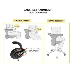 Nazalus Rolling Stool Task Chair Drafting Adjustable with Wheels and Backrest Heavy Duty for Office Kitchen Medical Dentist Shop Lab and Home(Without Footrest)