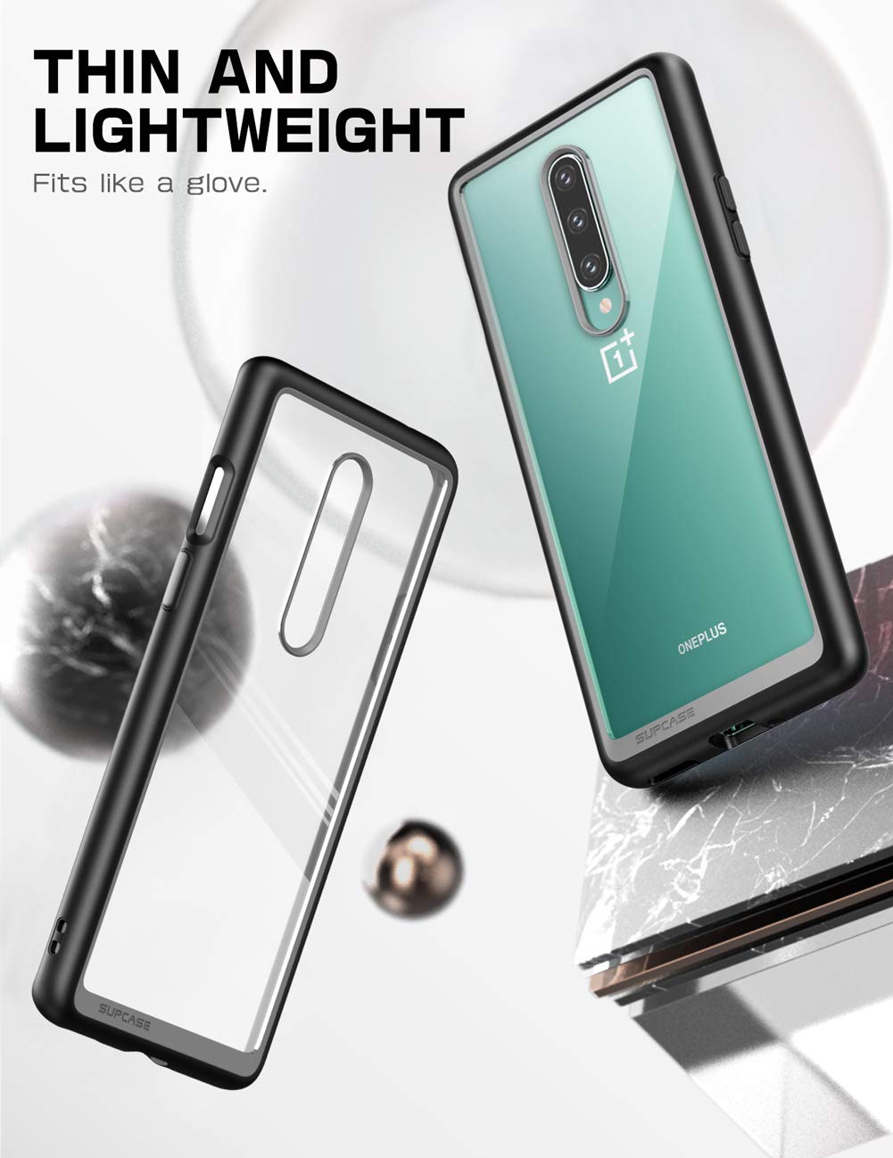 SUPCASE Unicorn Beetle Style Series Case Designed for OnePlus 8, Premium Hybrid Protective Clear Case (Black)