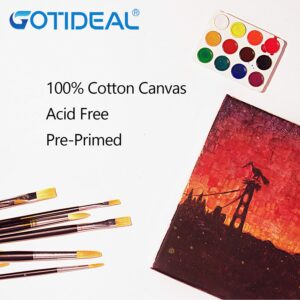 GOTIDEAL Canvas Boards for Painting Multi Pack, Primed 5x7", 8x10", 9x12", 11x14" Set of 28, White Blank Canvas Panel- 100% Cotton Artist Canvases Pack for Painting, Acrylic Paint, Oil, Watercolor