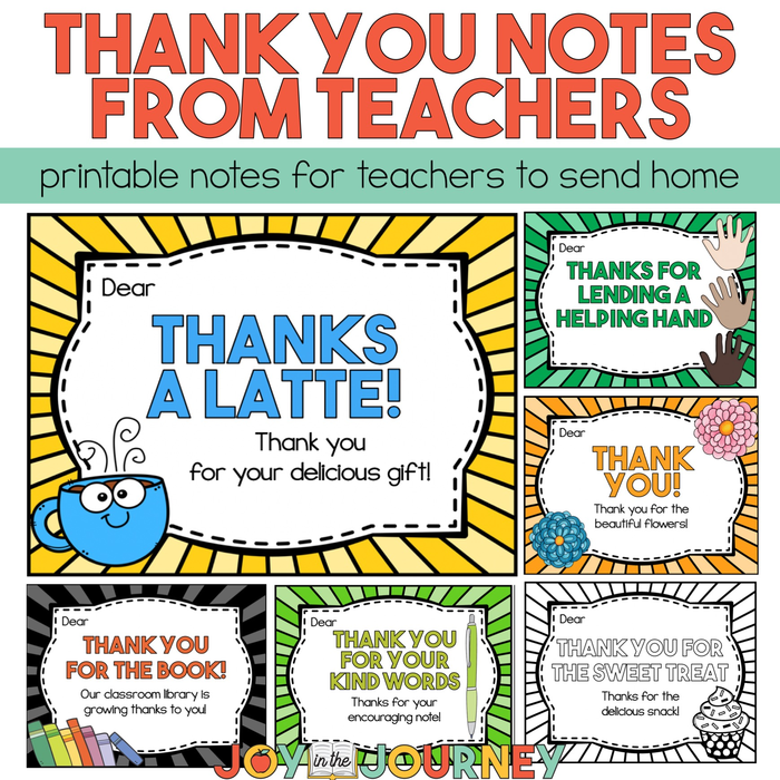 Thank You Notes from Teachers