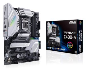 asus prime z490-a lga 1200 (intel® 10th gen) atx motherboard (14 drmos power stages,dual m.2, intel® 2.5 gb ethernet, usb 3.2 front panel type-c, thunderbolt™ 3 support, aura sync rgb)