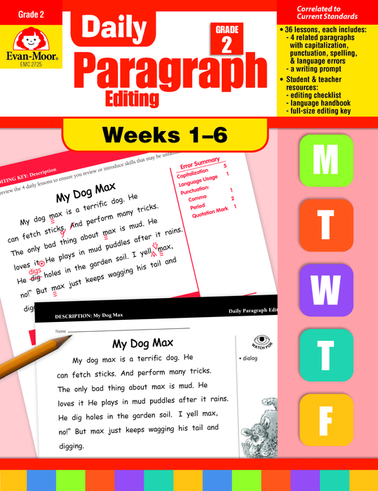 Daily Paragraph Editing, Grade 2, Weeks 1-6