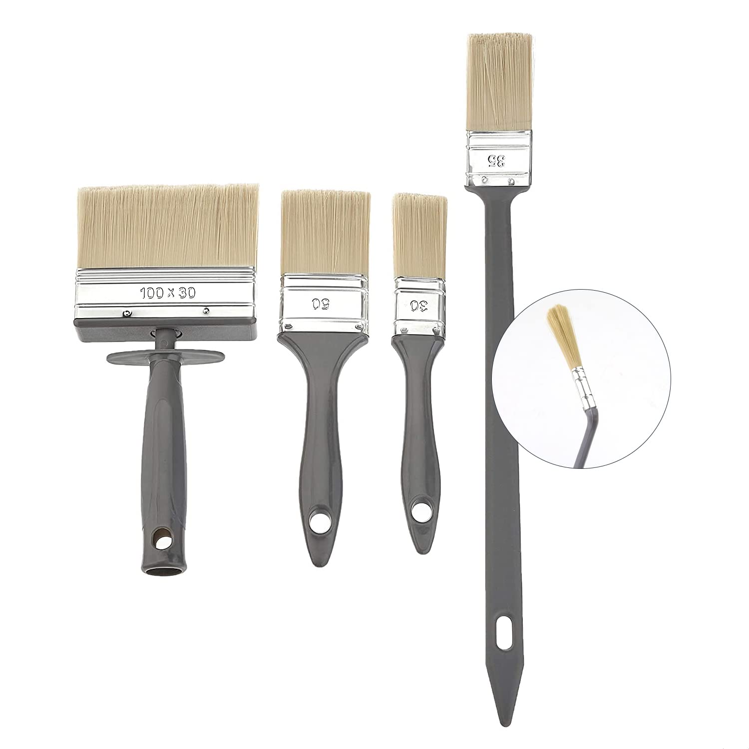 Amazon Basics Universal Decorating Brush Set, 4-Piece, 17.72 x 5.9 x 1.97 inch, Black