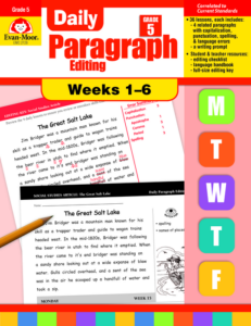 daily paragraph editing, grade 5, weeks 1-6