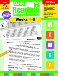 daily reading comprehension, grade 2, weeks 1-5