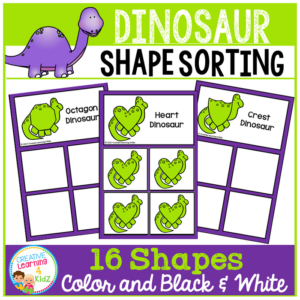 shape sorting mats: dinosaur