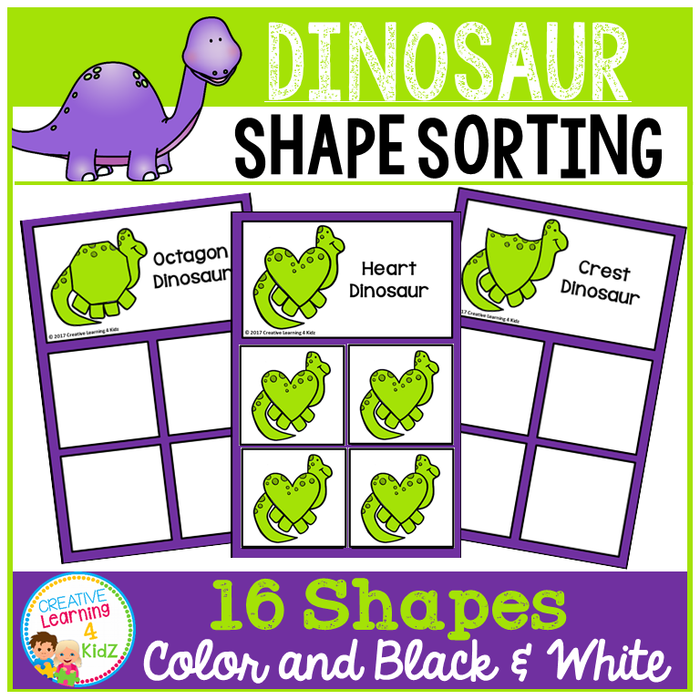 Shape Sorting Mats: Dinosaur