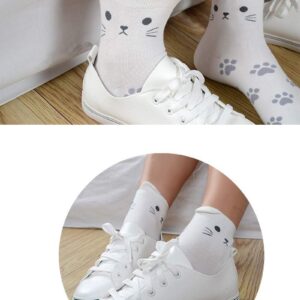 DOBIKULU Womens Grils Cute Animal Cat Socks, Cat Lover Gifts for Women, Female Presents for Mom Lady, Funny Cotton Casual Crew Novelty Socks, Fun Lovely Print Pattern Socks