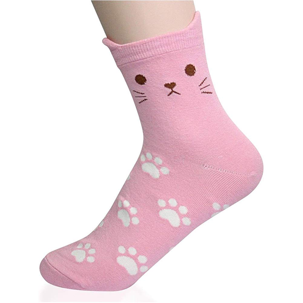 DOBIKULU Womens Grils Cute Animal Cat Socks, Cat Lover Gifts for Women, Female Presents for Mom Lady, Funny Cotton Casual Crew Novelty Socks, Fun Lovely Print Pattern Socks