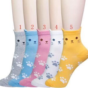 DOBIKULU Womens Grils Cute Animal Cat Socks, Cat Lover Gifts for Women, Female Presents for Mom Lady, Funny Cotton Casual Crew Novelty Socks, Fun Lovely Print Pattern Socks