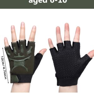 SATINIOR 4 Pairs Kids Cycling Gloves Half Finger Bike Gloves Non-Slip Mitten Outdoor Sports Roller Skating Gloves for Boys and Girls