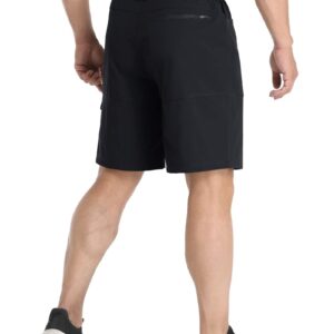 MAGCOMSEN Quick Dry Shorts Men Hiking Summer Shorts Cargo Work Shorts Travel Fishing Shorts Black,30