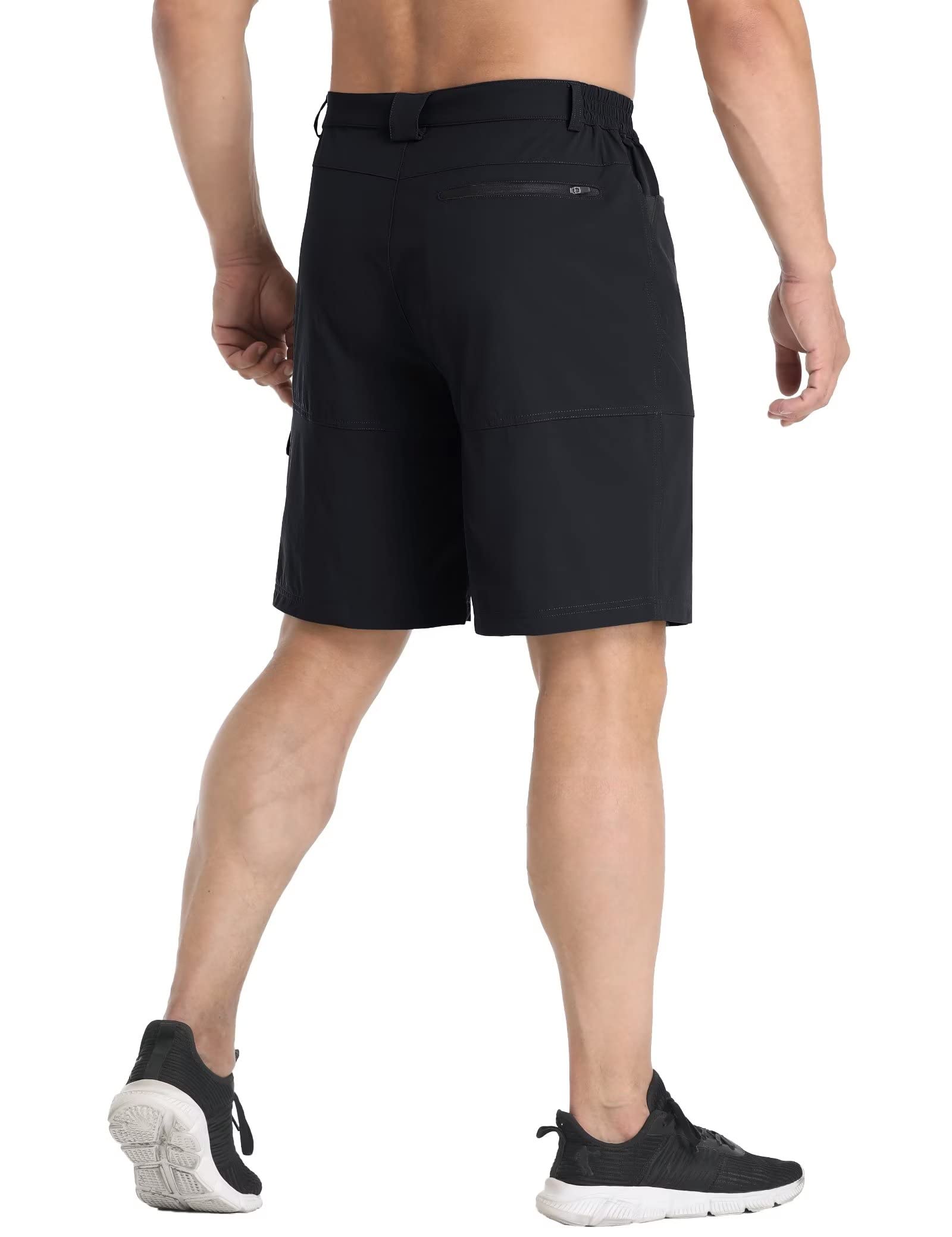 MAGCOMSEN Quick Dry Shorts Men Hiking Summer Shorts Cargo Work Shorts Travel Fishing Shorts Black,30