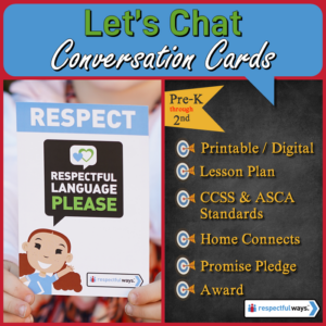 social emotional learning | distance learning | respect | respectful language please conversation cards | elementary school