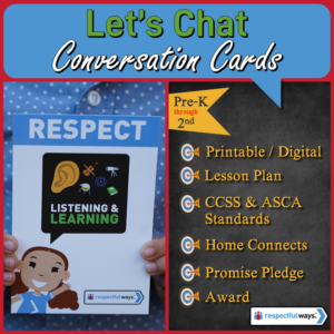 social emotional learning | distance learning | respect | listening and learning conversation cards | elementary school