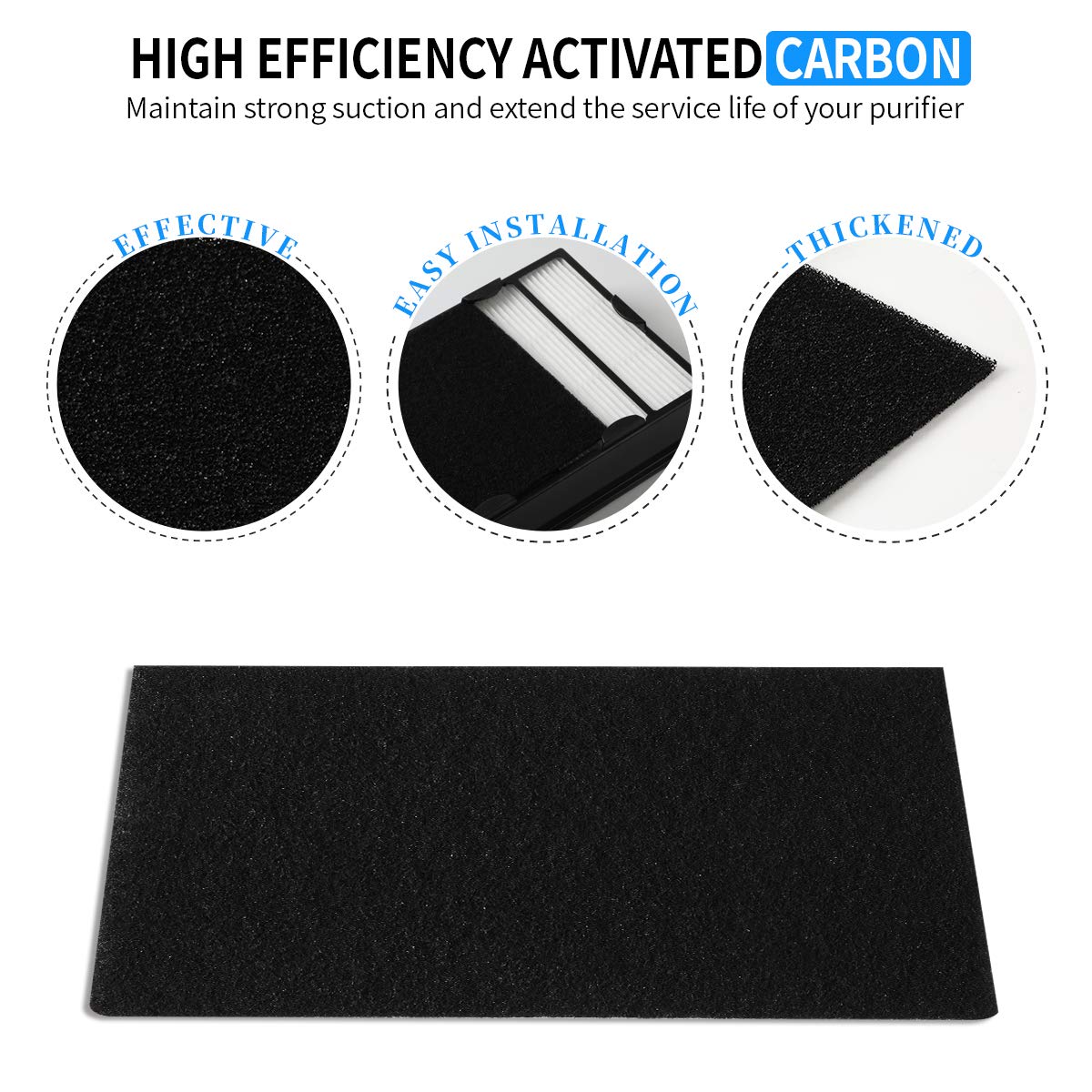 Gazeer True HEPA Filter B (4 Pack) + Carbon Pre Filter(4 Pack) Compatible with Holmes HAPF600 HAPF600D HAPF600D-U2,Replacement Holmes HEPA Air Filter