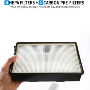 Gazeer True HEPA Filter B (4 Pack) + Carbon Pre Filter(4 Pack) Compatible with Holmes HAPF600 HAPF600D HAPF600D-U2,Replacement Holmes HEPA Air Filter