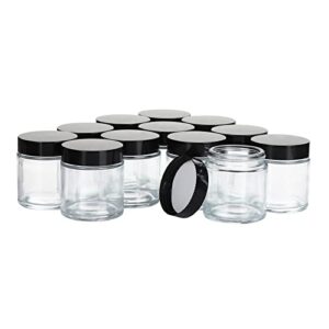 hoa kinh 4ounce glass jars with lids, 12 pack mini round set glass jars canning storage jars containers for storing lotions, powders, and ointments