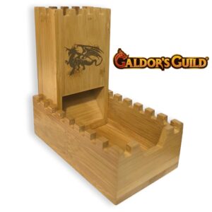 Bamboo Dice Tower | Special Edition Wooden Rolling Case | Perfect for DM's, Mini Games, RPG Players, DND, Dungeons and Dragons | Foldable Handcrafted Wood Die Roller Castle | Collapsible Dice Chest