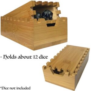 Bamboo Dice Tower | Special Edition Wooden Rolling Case | Perfect for DM's, Mini Games, RPG Players, DND, Dungeons and Dragons | Foldable Handcrafted Wood Die Roller Castle | Collapsible Dice Chest