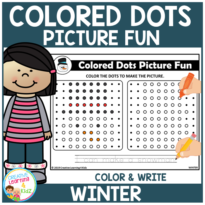 Colored Dots Picture Fun: Winter