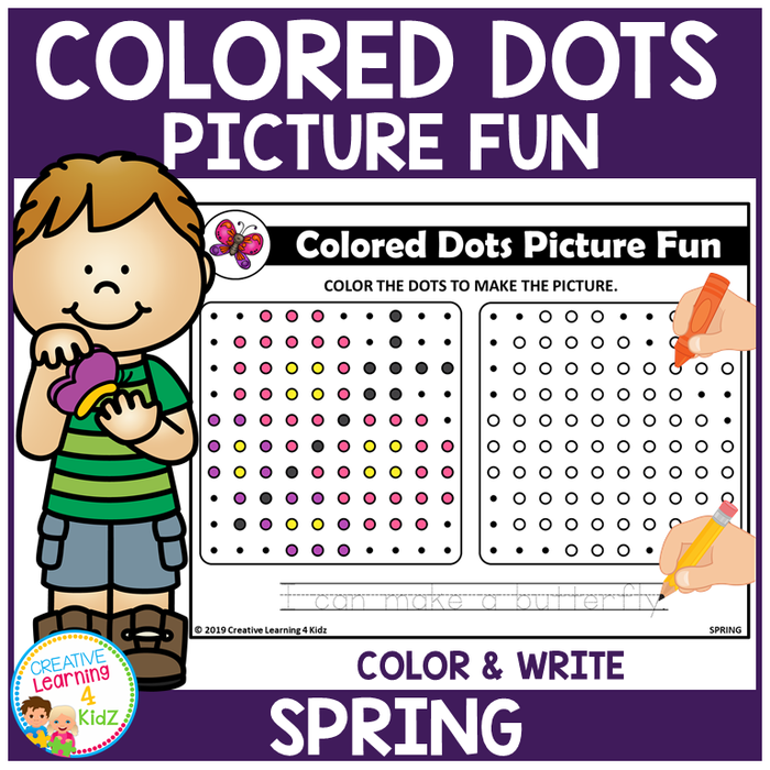 Colored Dots Picture Fun: Spring