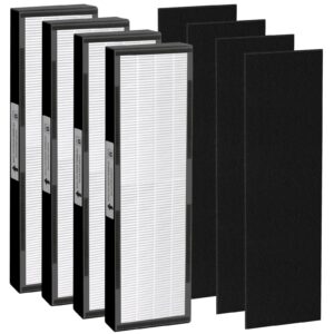 gazeer flt4825 hepa filter b replacement compatible with g-guardian ac4825 ac4300 ac4800 ac4900 ac4850,4 h13 true hepa filters+4 carbon pre-filters