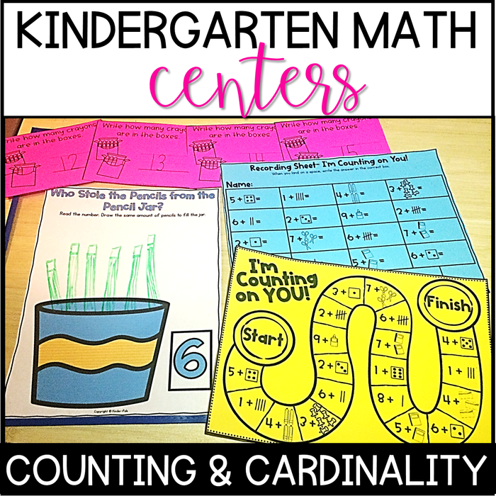 Kindergarten Math Centers for each Standard: Counting and Cardinality