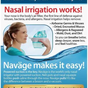 Navage Multi-User Bundle - Navage Nasal Irrigation System - Saline Nasal Rinse Kit with 1 Navage Nose Cleaner, 20 Salt Pods, and Extra Nasal Dock and Pair of Nose Pillows