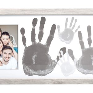 Kate & Milo Rustic Family Handprint Photo Frame, Family Keepsake Frame, DIY Craft for Family Night for Parents and Children, Farmhouse Decor, 6" x 4" Photo Inserts, Distressed Wood