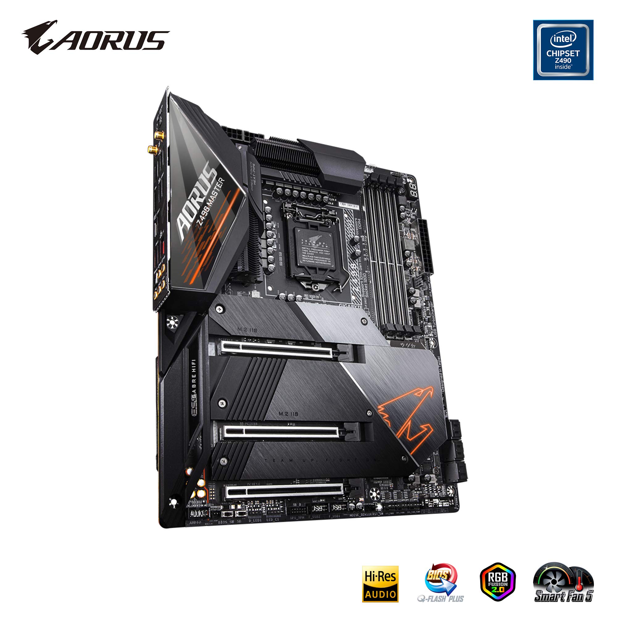 GIGABYTE Z490 AORUS Master (Intel LGA1200/Z490/ATX/Intel 2.5G LAN/3xM.2 Thermal Guard/SATA 6Gb/s/USB 3.2 Gen 2/Intel Wi-Fi 6/ESS Sabre DAC/Fins Array II/Gaming Motherboard)