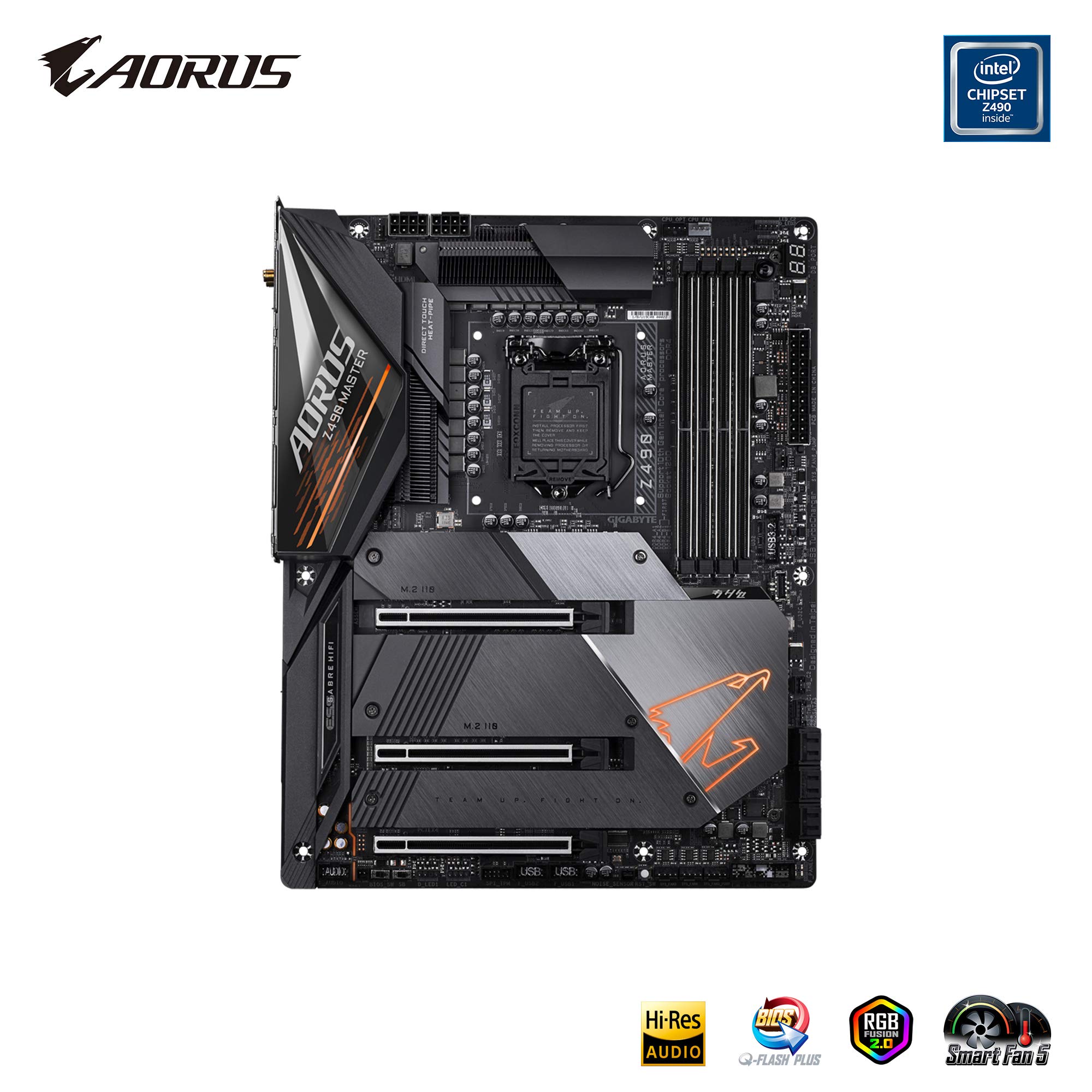 GIGABYTE Z490 AORUS Master (Intel LGA1200/Z490/ATX/Intel 2.5G LAN/3xM.2 Thermal Guard/SATA 6Gb/s/USB 3.2 Gen 2/Intel Wi-Fi 6/ESS Sabre DAC/Fins Array II/Gaming Motherboard)