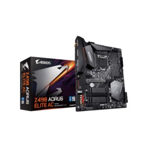 gigabyte z490 aorus elite ac (intel lga1200/z490/atx/2xm.2 thermal guard/realtek alc1200/sata 6gb/s/usb 3.2 gen 2/intel 802.11ac/2.5 gbe lan/rgb fusion/gaming motherboard)