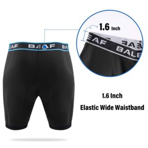 BALEAF Men's Bike Shorts With 4D Padding Cycling Underwear Padded Bicycle MTB Liner Mountain Biking Tights Road Riding Black XL