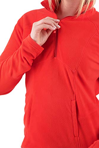 Obermeyer Womens Sonja 1/4 Zip Fleece, Hibiscus, X-Small