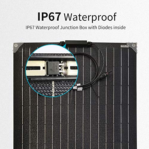 100W Solar Panel Flexible Monocrystalline 12V Portable Solar Module for Battery Charging -with Honey-Comb Structure Light Absorbtion Increased