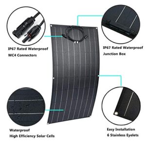 100W Solar Panel Flexible Monocrystalline 12V Portable Solar Module for Battery Charging -with Honey-Comb Structure Light Absorbtion Increased