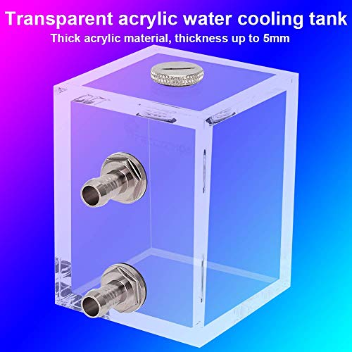 200ml Transparent Acrylic Water Cooling,Acrylic Computer Water CoolingTank,5mm Ultra-Quiet Faster Heat Dissipation Water Cooling Radiator,DIY Customization Water Cooled