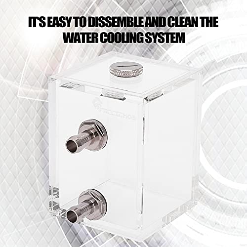 200ml Transparent Acrylic Water Cooling,Acrylic Computer Water CoolingTank,5mm Ultra-Quiet Faster Heat Dissipation Water Cooling Radiator,DIY Customization Water Cooled