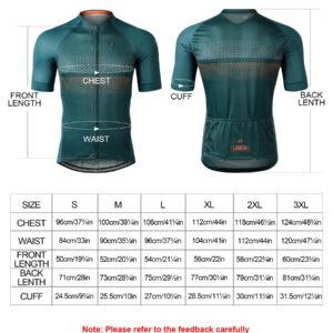 LAMEDA Cycling Jersey Men Short Sleeve Road Bike Bicycle Shirt Reflective Breathable Lightweight Green X-Large