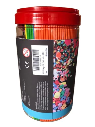 MOISO Kids Crafts and Art Supplies Jar Kit - 550+ Piece Set - Plus Glitter Glue, Construction Paper, Colored Popsicle Sticks, Eyes, Pipe Cleaners