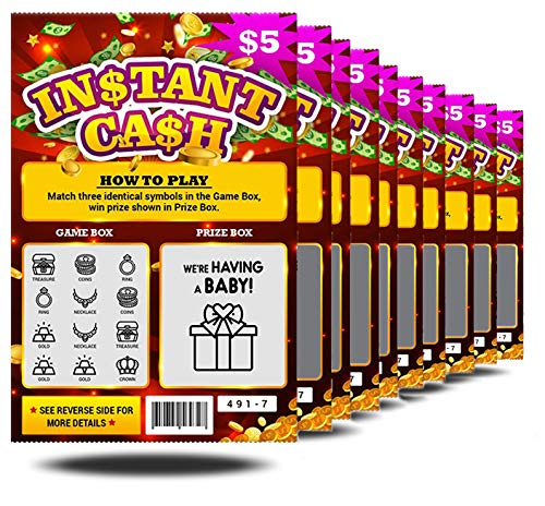 10 Pack - Pregnancy Announcement Lottery Scratch-Off Tickets | 4x6 Authentic Looking | Great for Baby Announcements | Perfect for Pregnancy Announcement for Grandparents, Future Dad, or Friends!