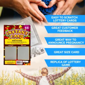 10 Pack - Pregnancy Announcement Lottery Scratch-Off Tickets | 4x6 Authentic Looking | Great for Baby Announcements | Perfect for Pregnancy Announcement for Grandparents, Future Dad, or Friends!