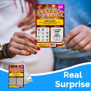 10 Pack - Pregnancy Announcement Lottery Scratch-Off Tickets | 4x6 Authentic Looking | Great for Baby Announcements | Perfect for Pregnancy Announcement for Grandparents, Future Dad, or Friends!