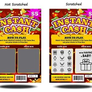 10 Pack - Pregnancy Announcement Lottery Scratch-Off Tickets | 4x6 Authentic Looking | Great for Baby Announcements | Perfect for Pregnancy Announcement for Grandparents, Future Dad, or Friends!