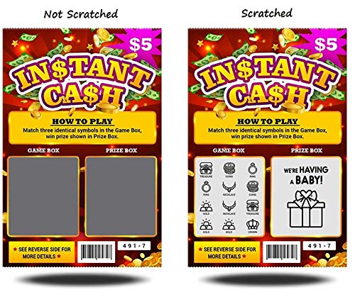 10 Pack - Pregnancy Announcement Lottery Scratch-Off Tickets | 4x6 Authentic Looking | Great for Baby Announcements | Perfect for Pregnancy Announcement for Grandparents, Future Dad, or Friends!