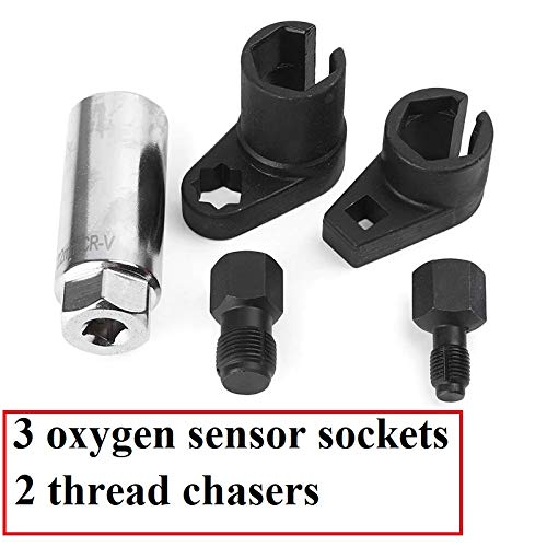 Lucky Seven Oxygen Sensor Socket Wrench Remover Tool and Thread Chaser Set-5 Pcs, 02 Oxygen Sensor Socket Offset Wrench Remover Tool,A7841F-FBA +Thread Chaser